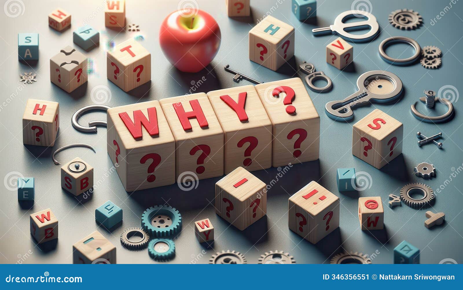 Wooden Cubes Spelling WHY with Question Marks Stock Illustration ...