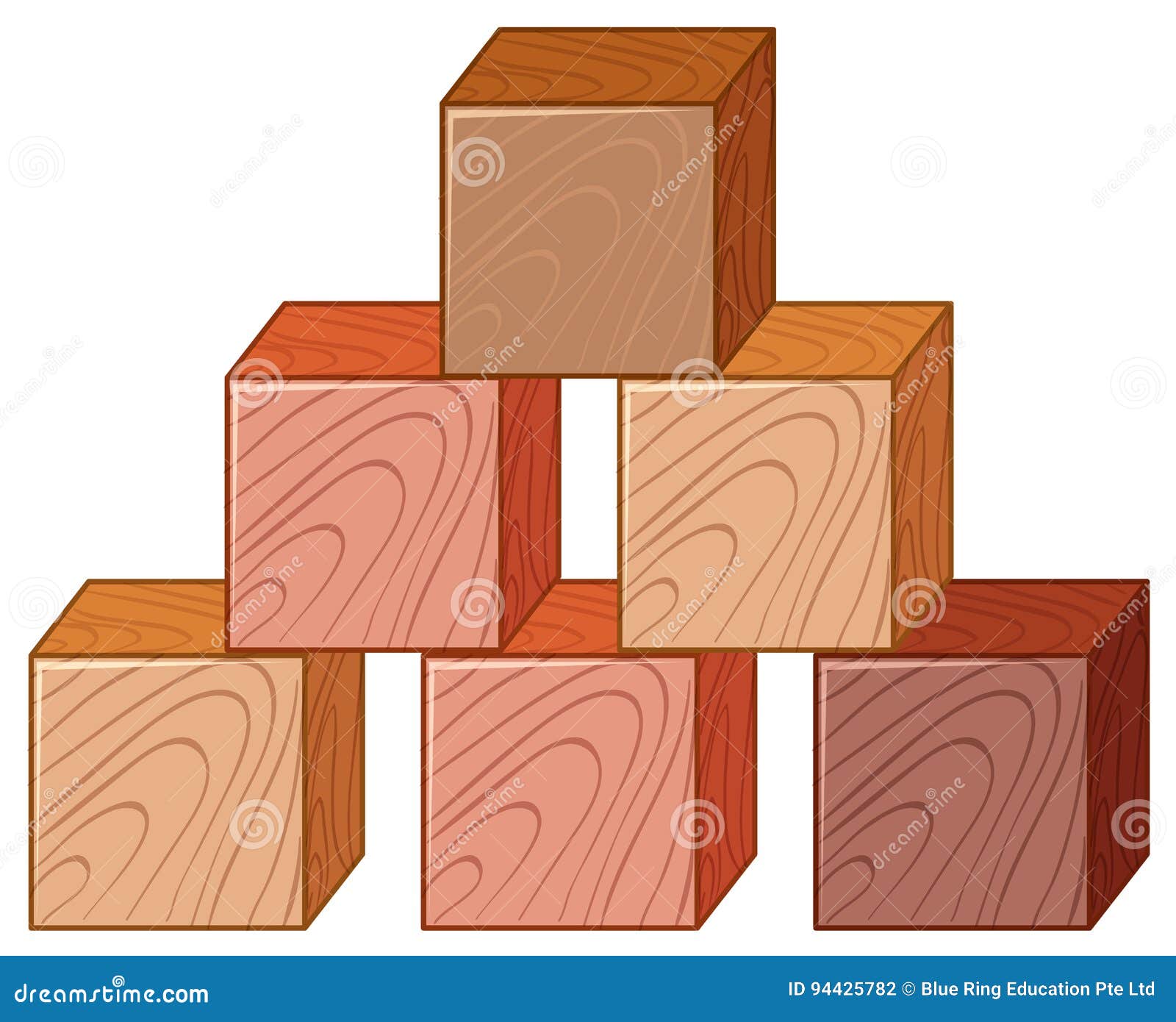 Wooden cubes in stack stock vector. Illustration of clipping - 94425782
