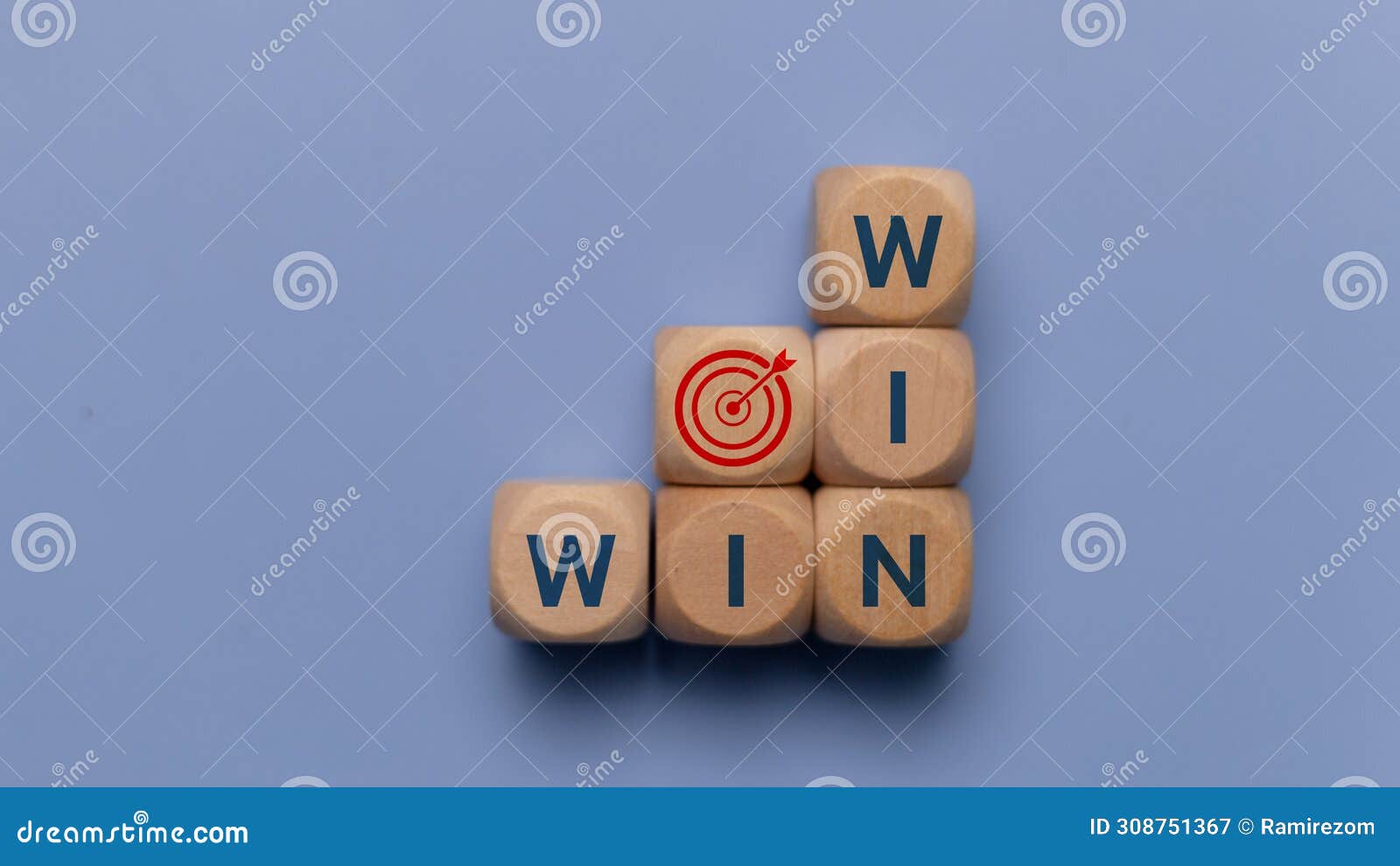 Wooden Cubes with Target Goal Icon and Win-win Situation. Wooden Cubes ...