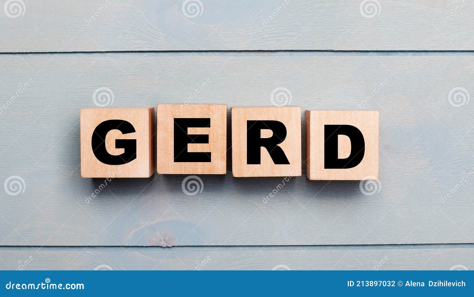 Wooden Cubes with the Text GERD on a Light Blue Wooden Background Stock ...