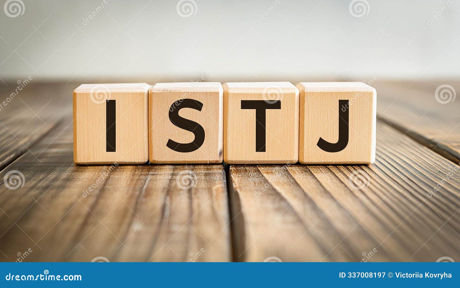 Wooden Cubes with Text ISTJ. Introversion, Sensing, Thinking, Judging ...