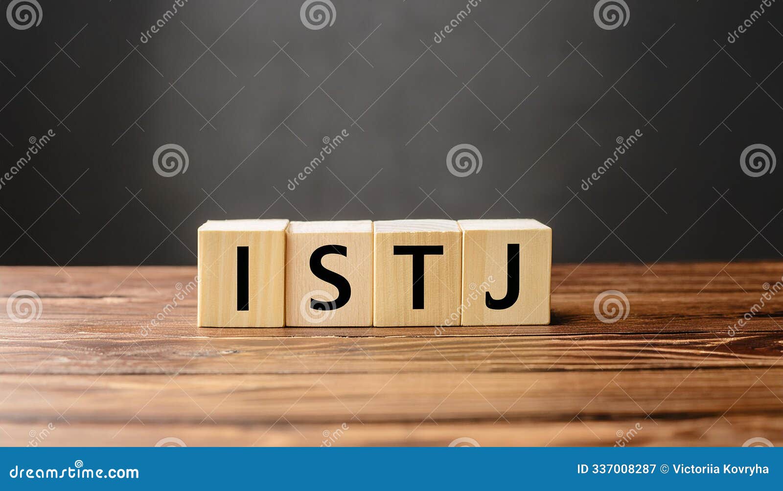 Wooden Cubes with Text ISTJ. Introversion, Sensing, Thinking, Judging ...