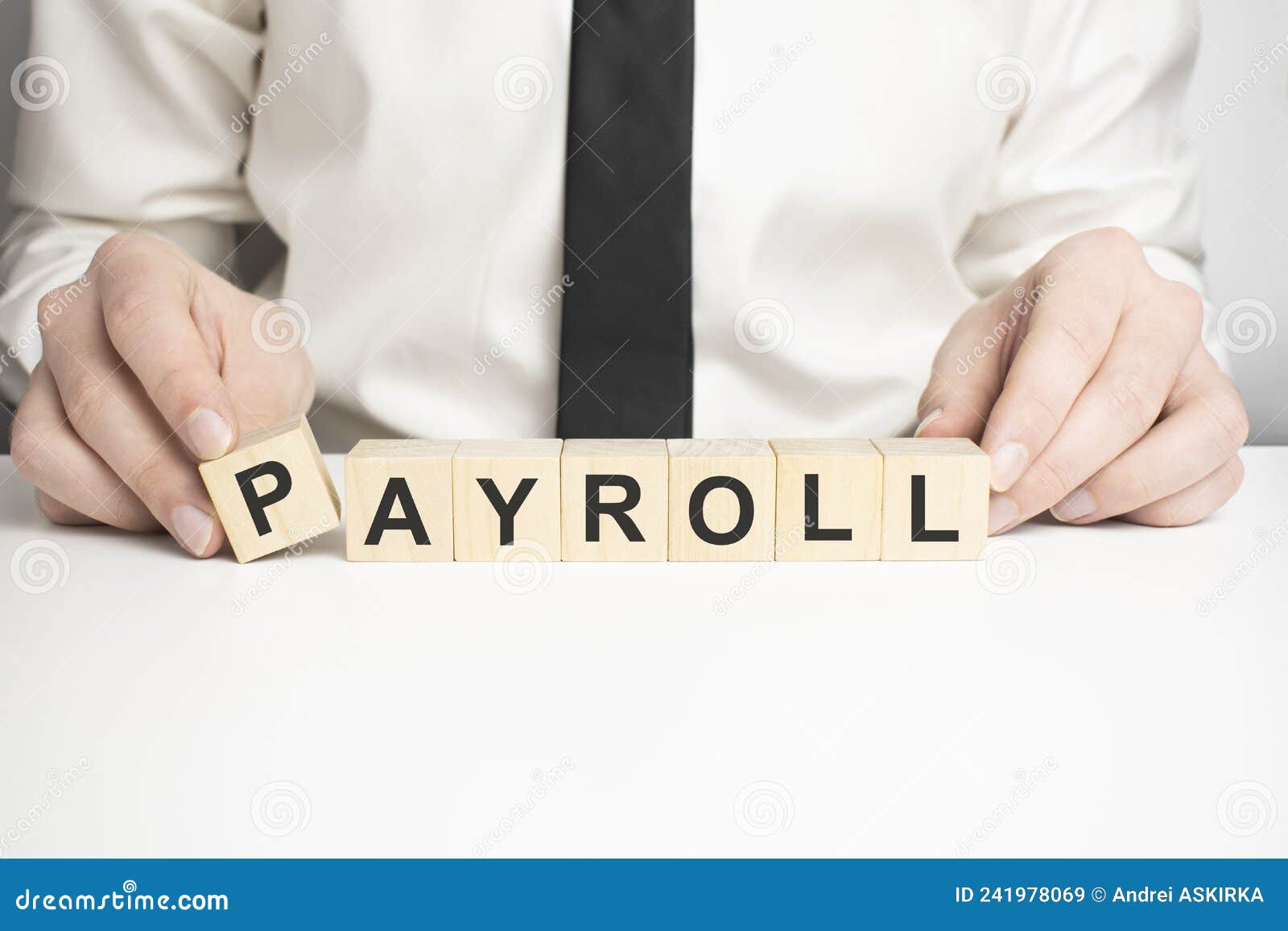 Wooden Cubes with Text PAYROLL on the Calculator, Business Stock Image ...
