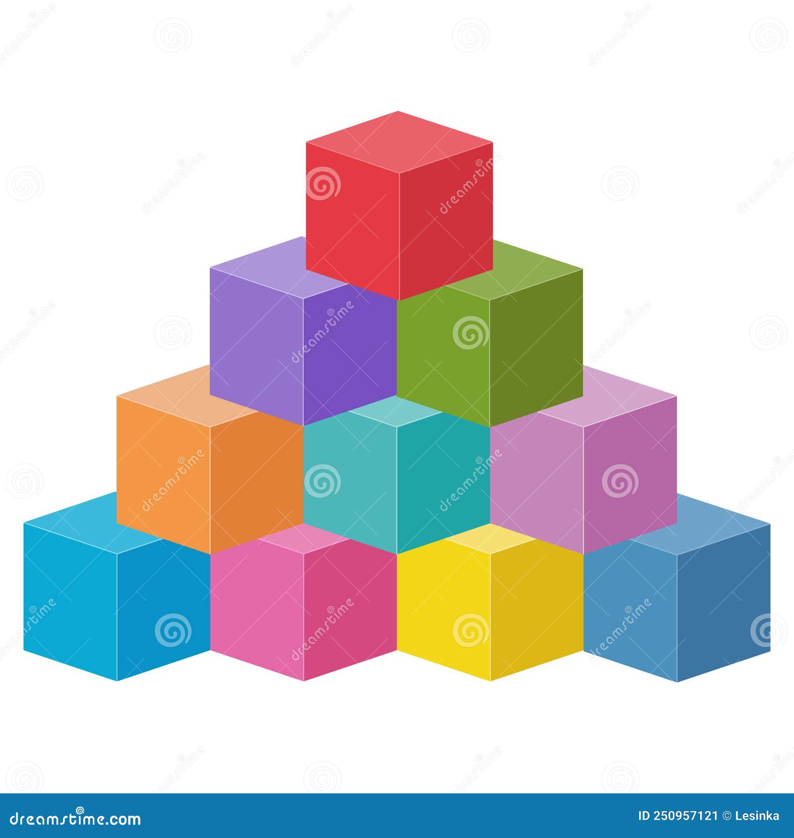 Wooden Cubes for Tower Construction, Color Vector Isolated Illustration ...