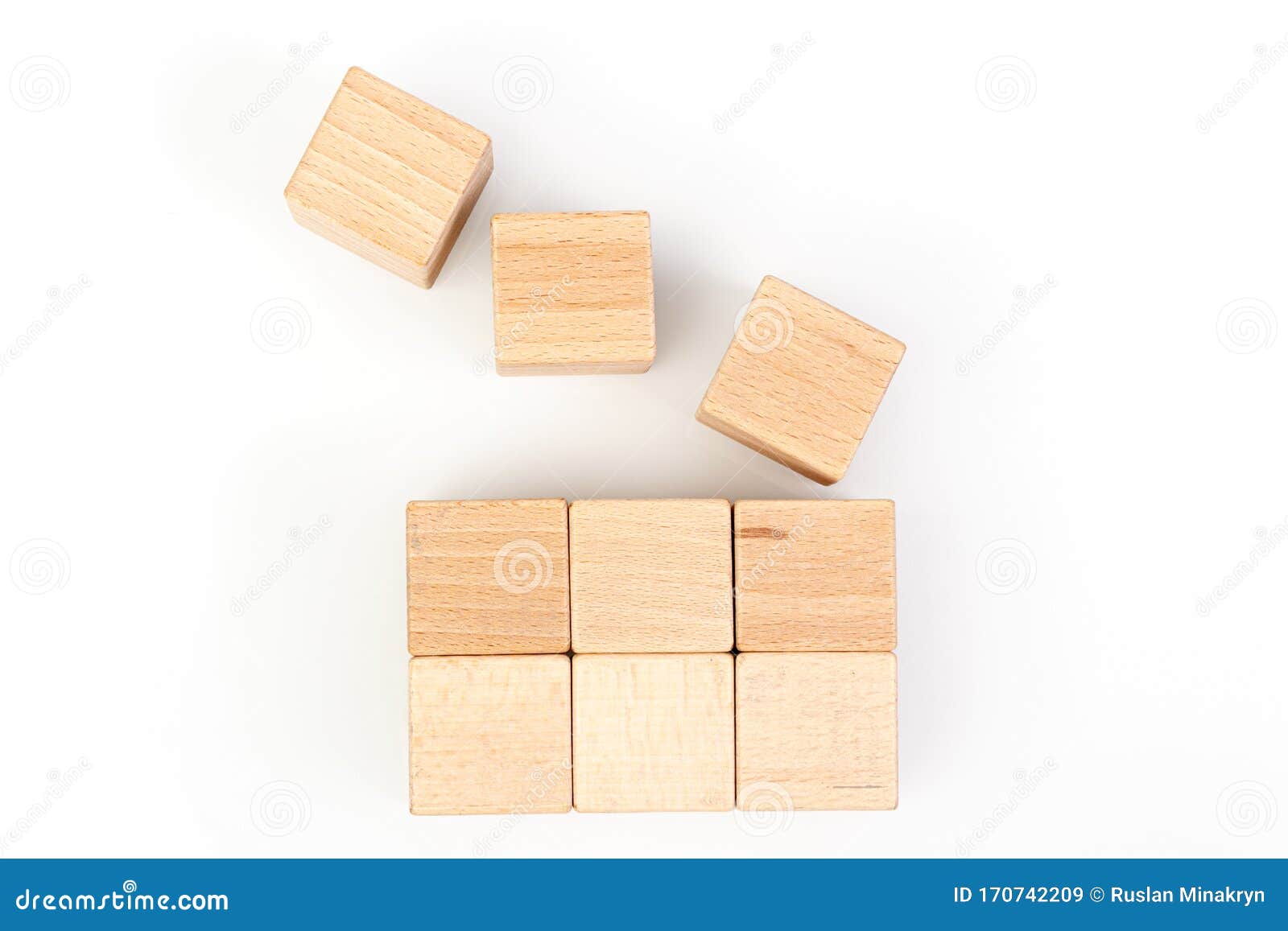 Wooden Cubes on a White Background Stock Image - Image of brown ...