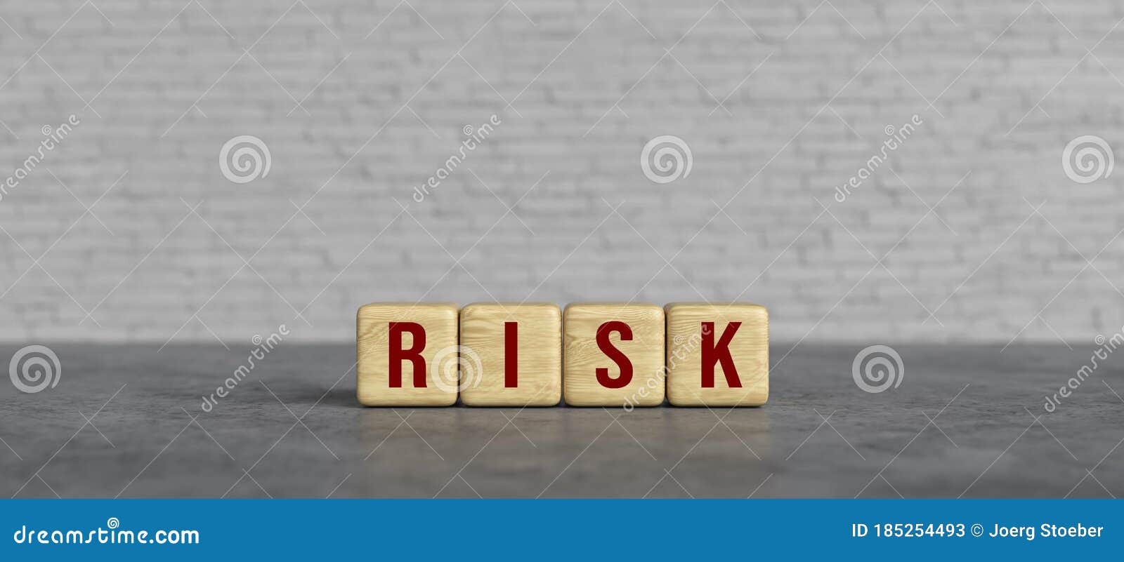 Wooden Cubes with the Word RISK - 3D Rendered Illustration Stock ...