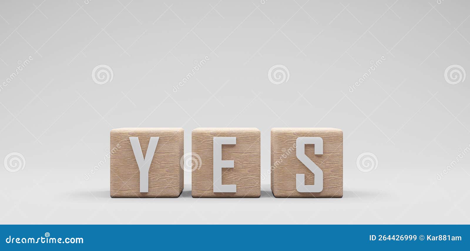 Wooden Cubes Yes, Cubes with Text Yes. 3D Work and 3D Image Stock Image ...