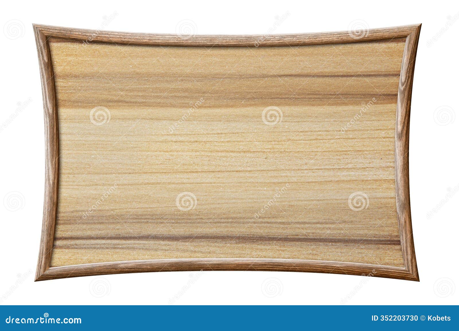 Wooden Curved Shape Frame Isolated on White Stock Photo - Image of ...
