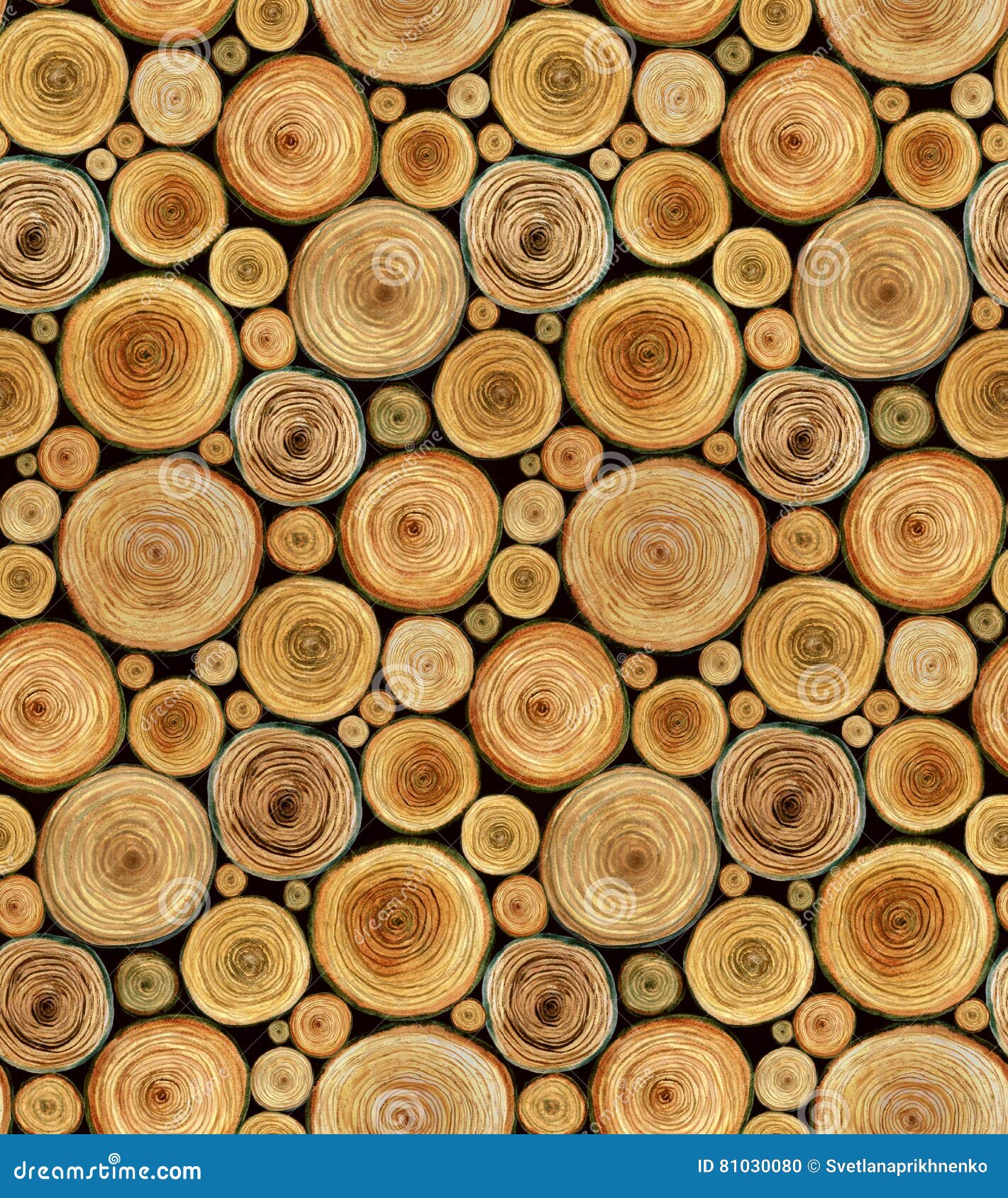 Wooden cut logs stock photo. Image of bark, watercolor - 81030080