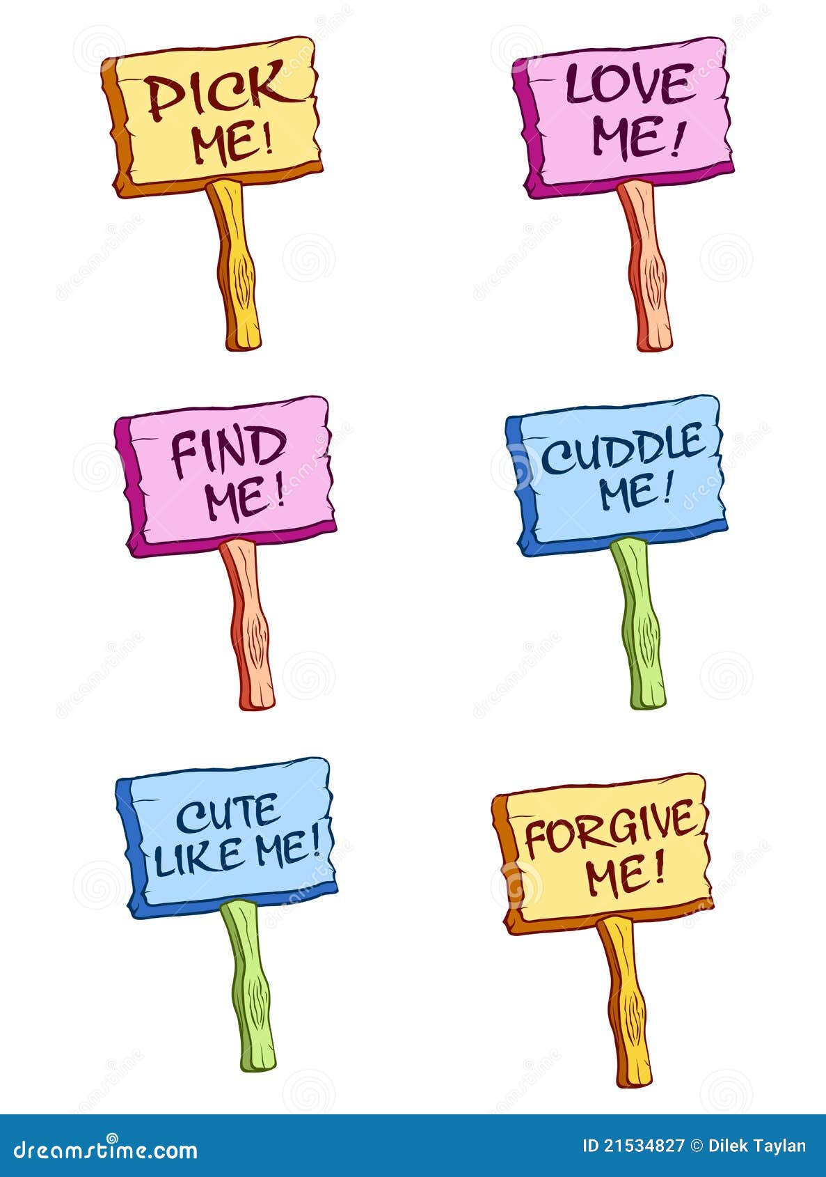 Wooden cute signs stock vector. Illustration of cuddle - 21534827