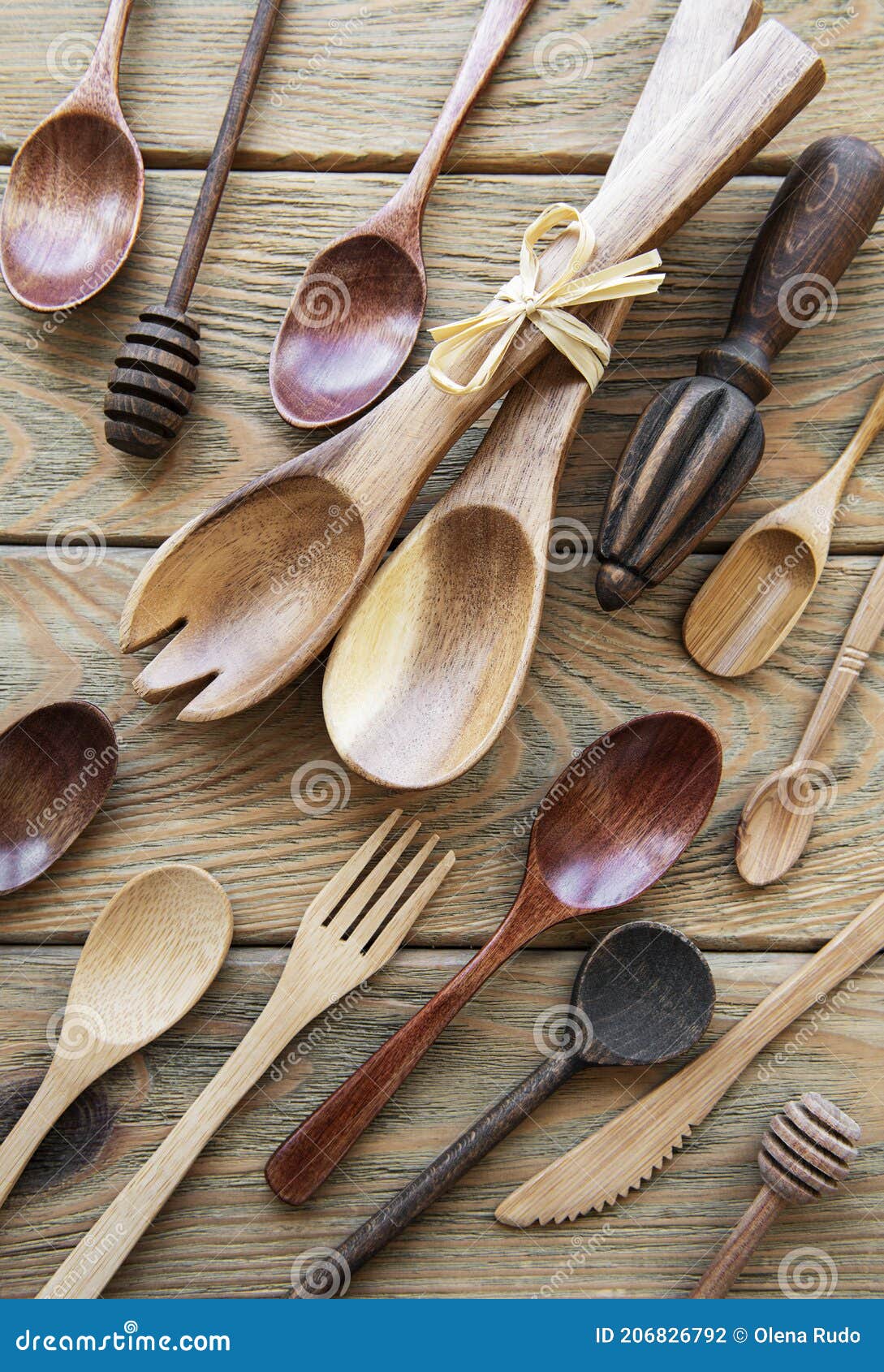 Wooden Cutlery Kitchen Ware Stock Photo - Image of domestic, home ...