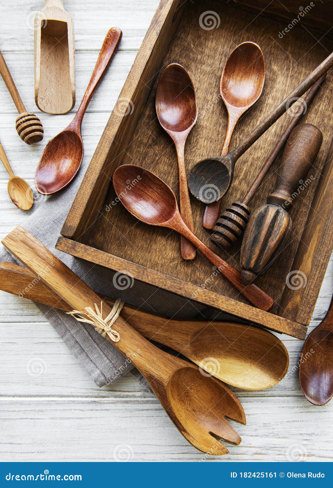 Wooden Cutlery Kitchen Ware Stock Image - Image of collection ...