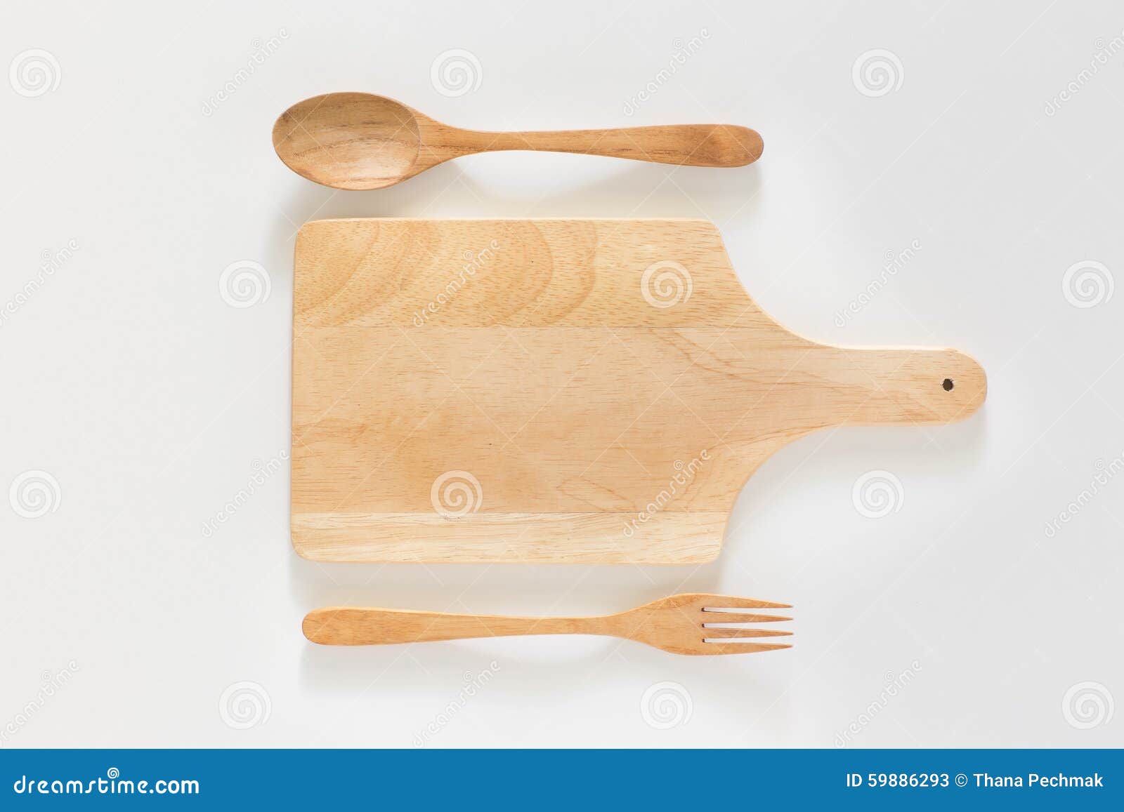 Wooden Cutting Board and Fork Stock Image - Image of household, cutlery ...