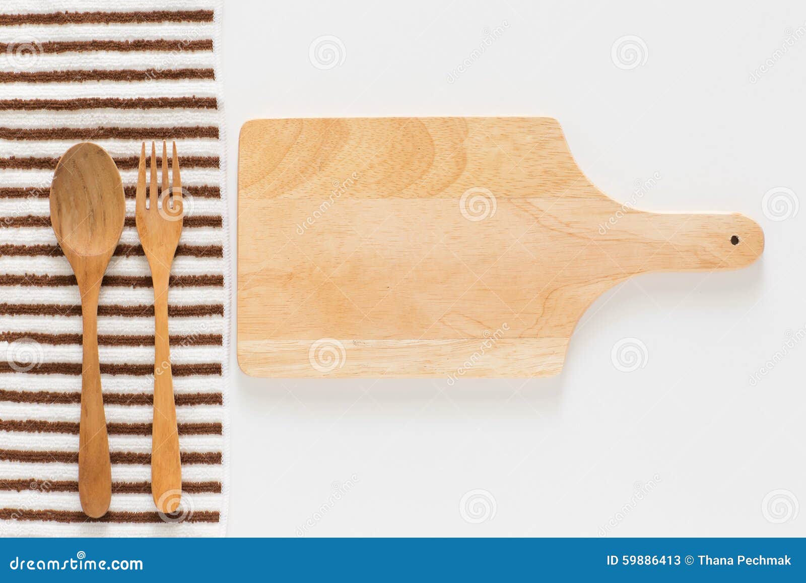 Wooden Cutting Board and Fork Stock Image - Image of surface, domestic ...