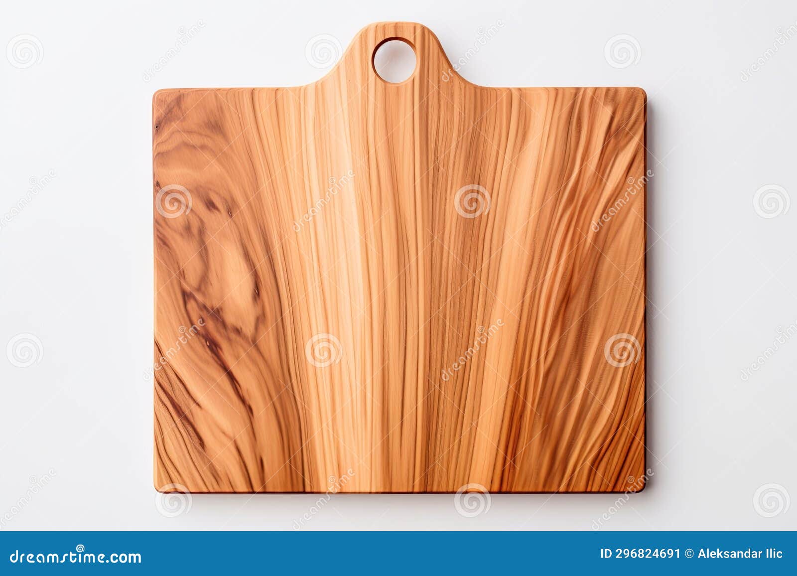 Wooden Cutting Board Isolated on White Background. Top View, Flatlay ...