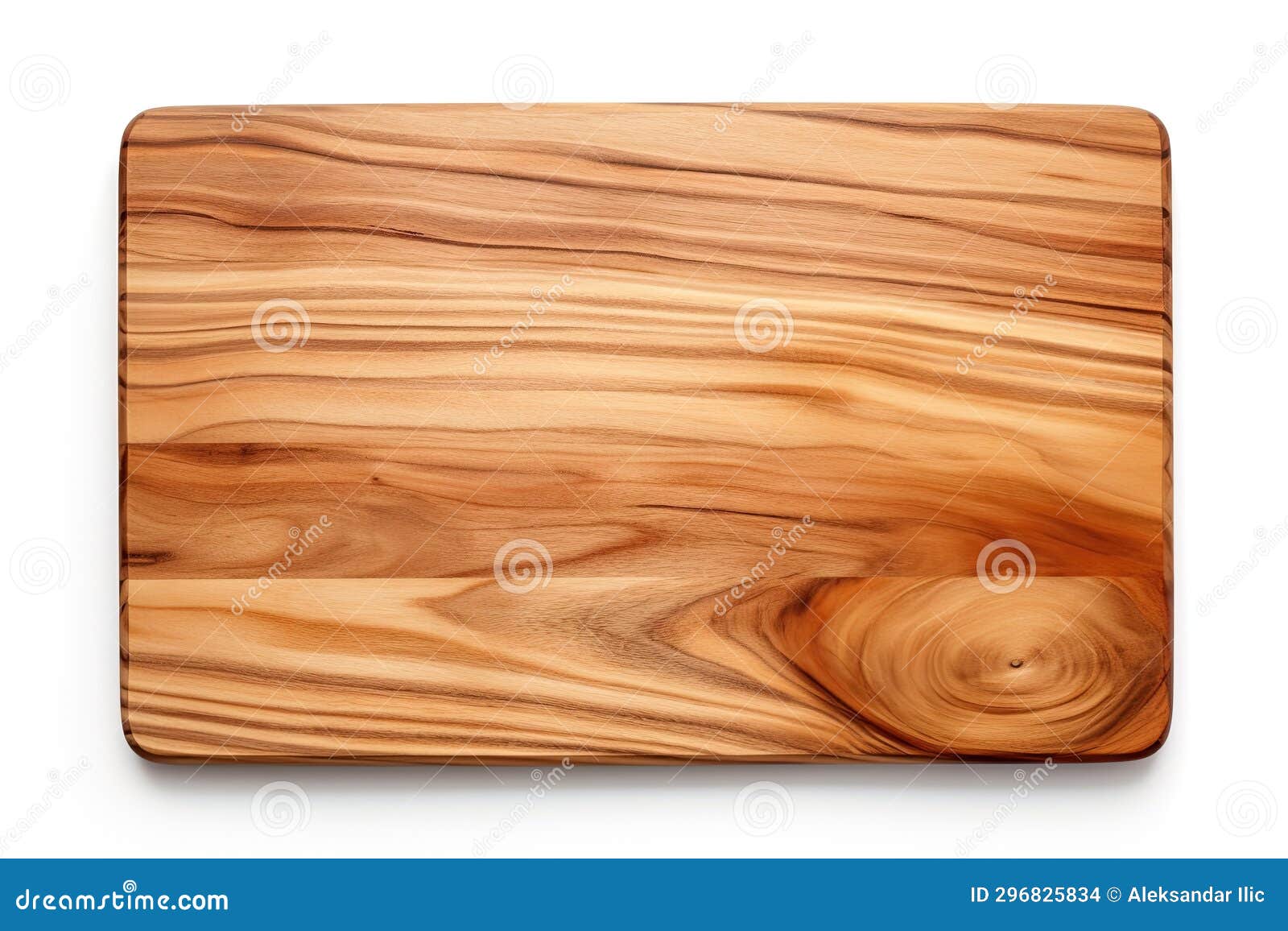 Wooden Cutting Board Isolated on White Background. Top View, Flatlay ...