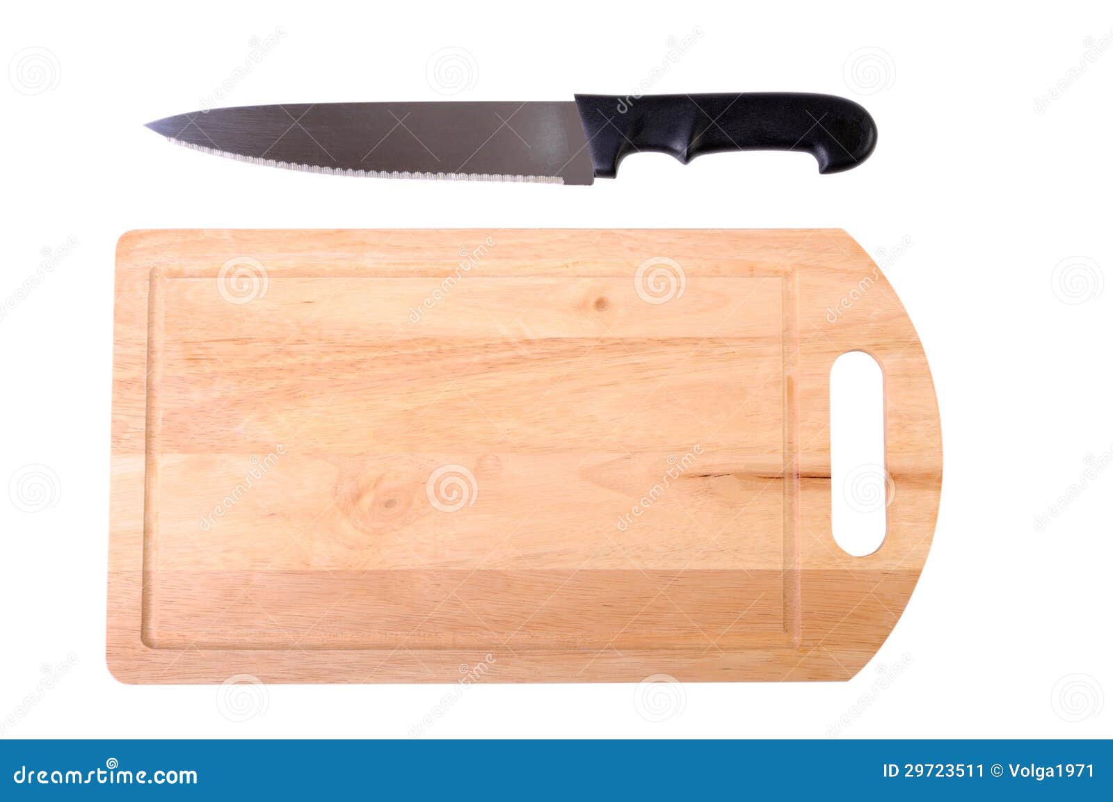 Wooden Cutting Board and Knife Stock Image - Image of design, view ...