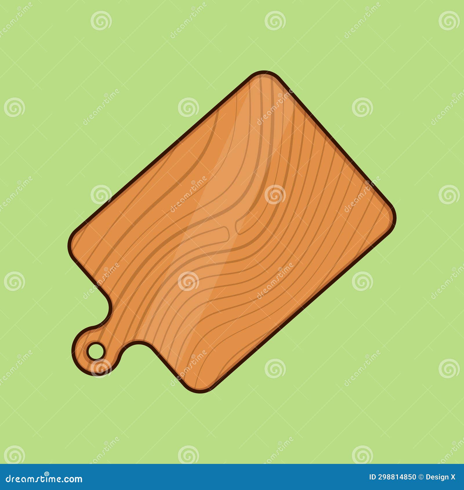 Wooden Cutting Board Vector Illustration Icon Kitchen Chef Cutting ...