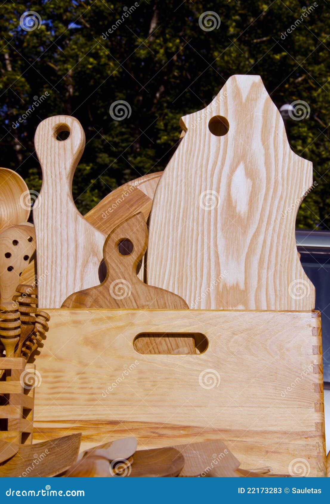 Wooden Cutting Boards and Tools Used in Kitchen. Stock Image - Image of ...
