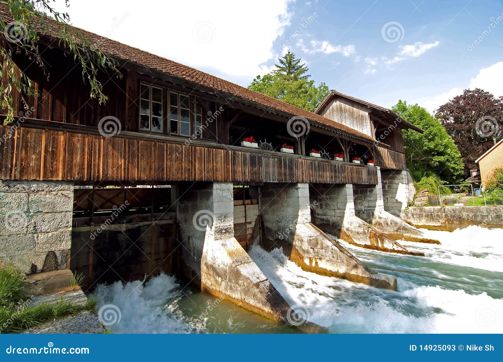 Wooden dam stock image. Image of strong, reservoir, bernese - 14925093