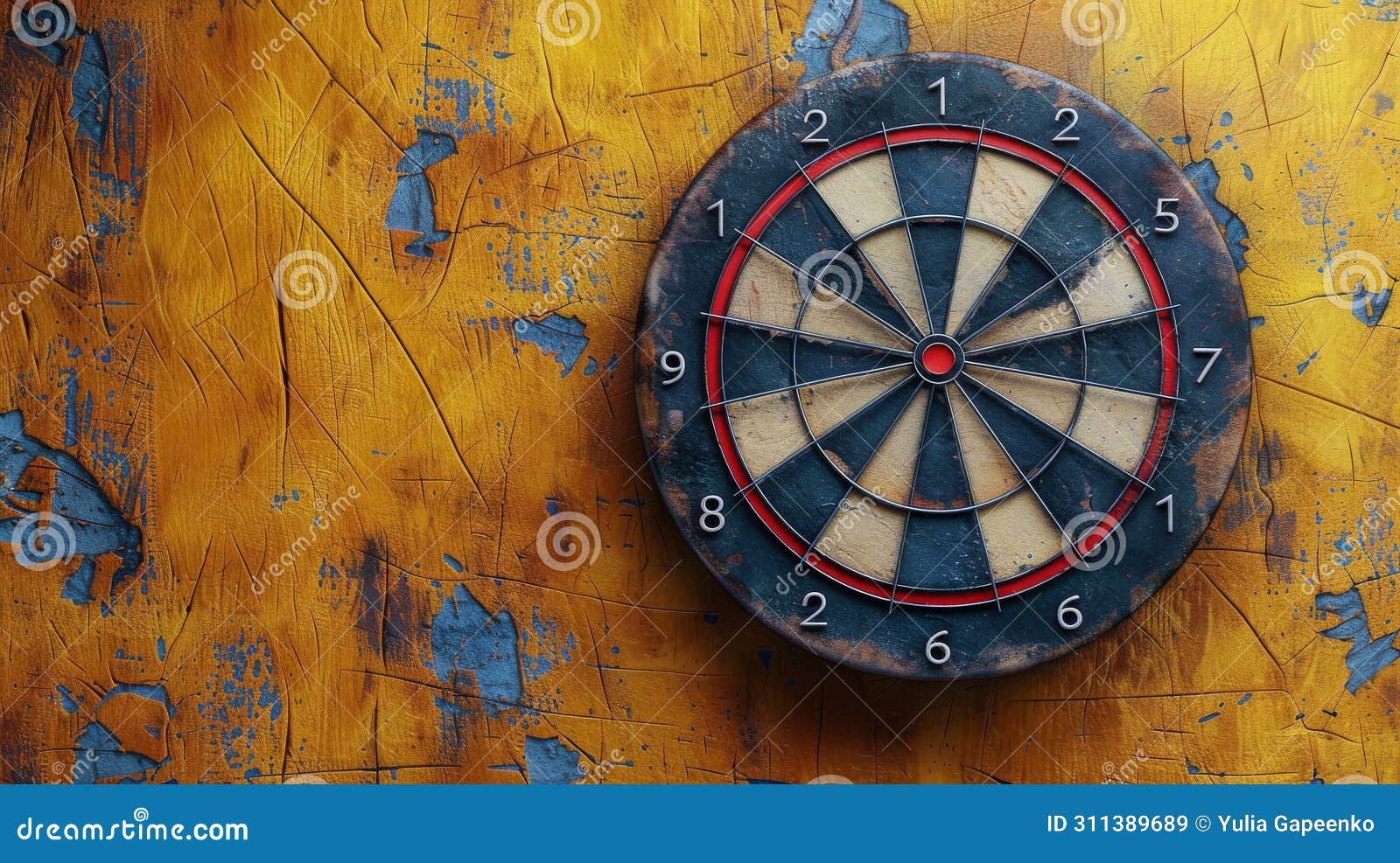 Wooden Dart Board Mounted on a Wall Stock Image - Image of strategy ...