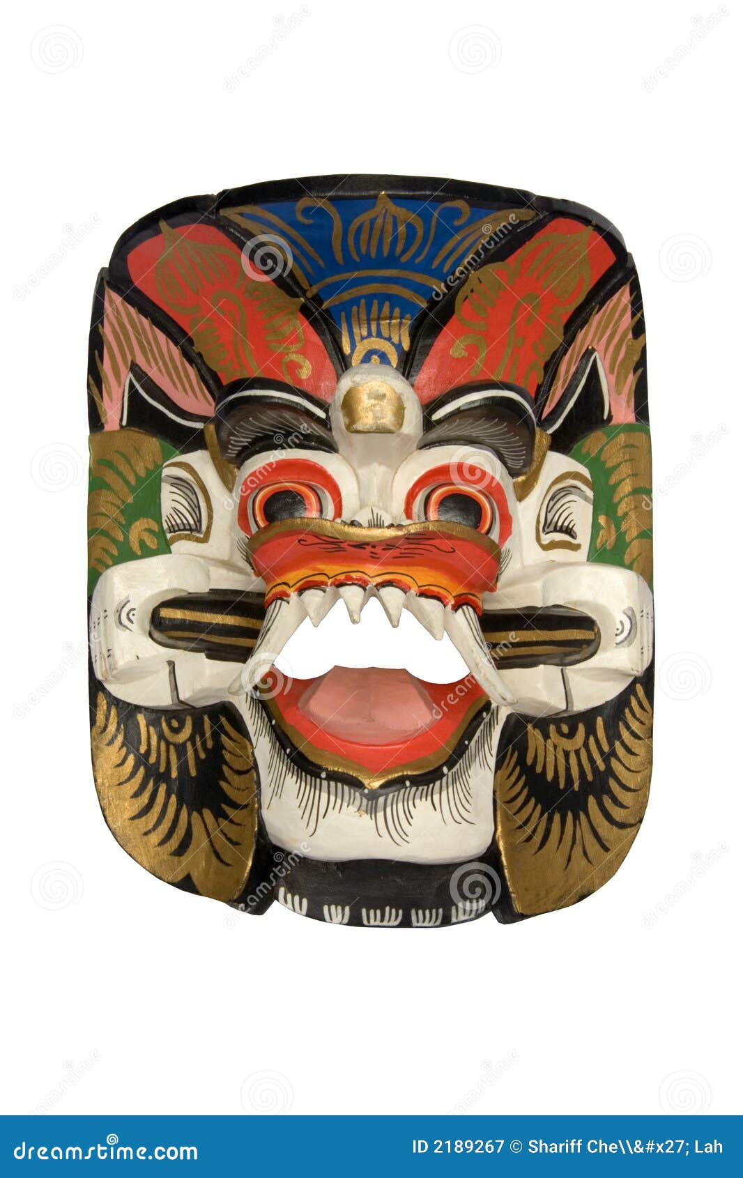 Wooden Dayak Mask stock image. Image of east, foreign - 2189267