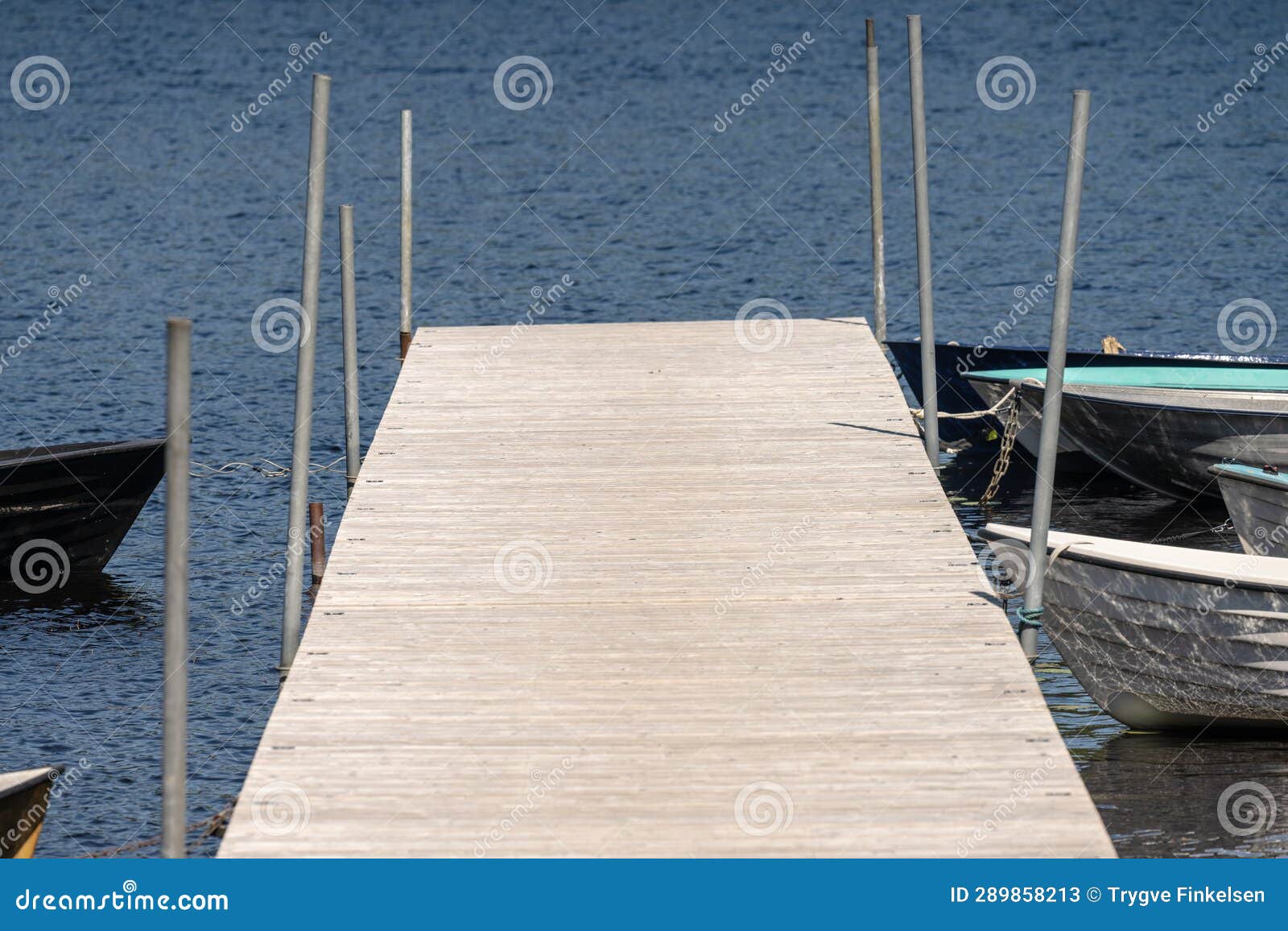 Wooden Dech of a Narrow Floating Pier.. Stock Image - Image of outdoors ...