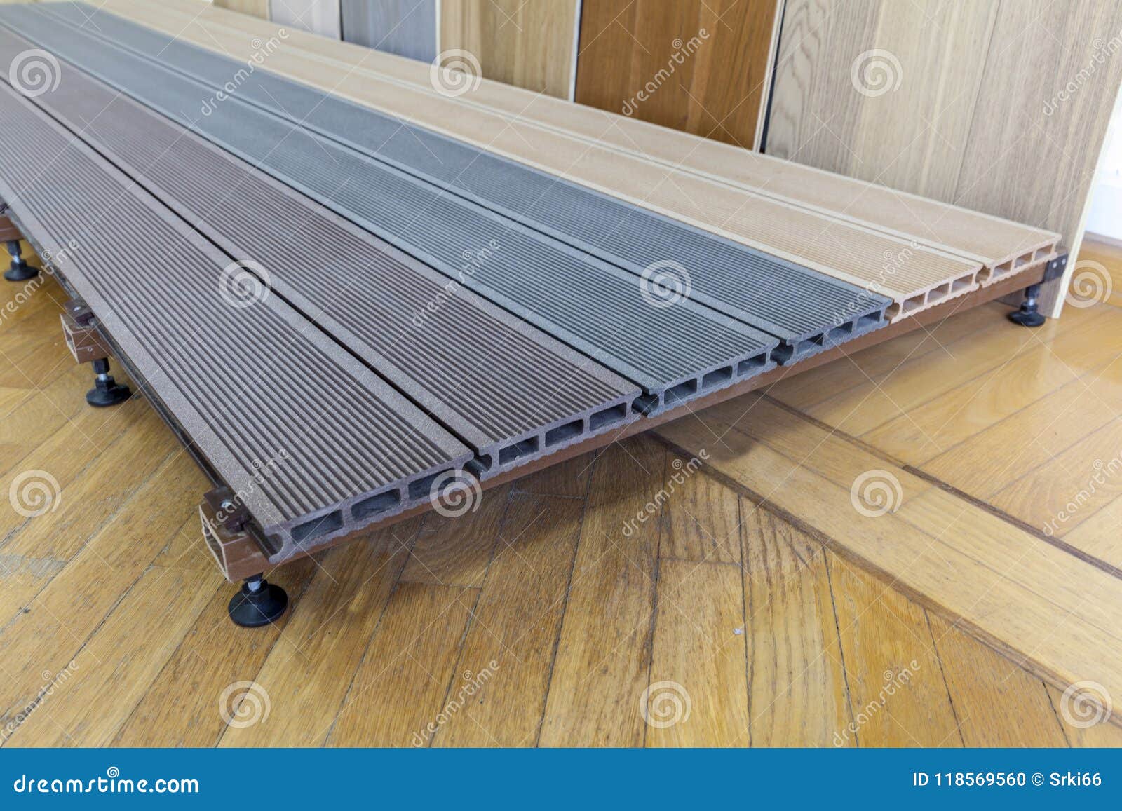 Wooden decking samples stock photo. Image of backdrop - 118569560