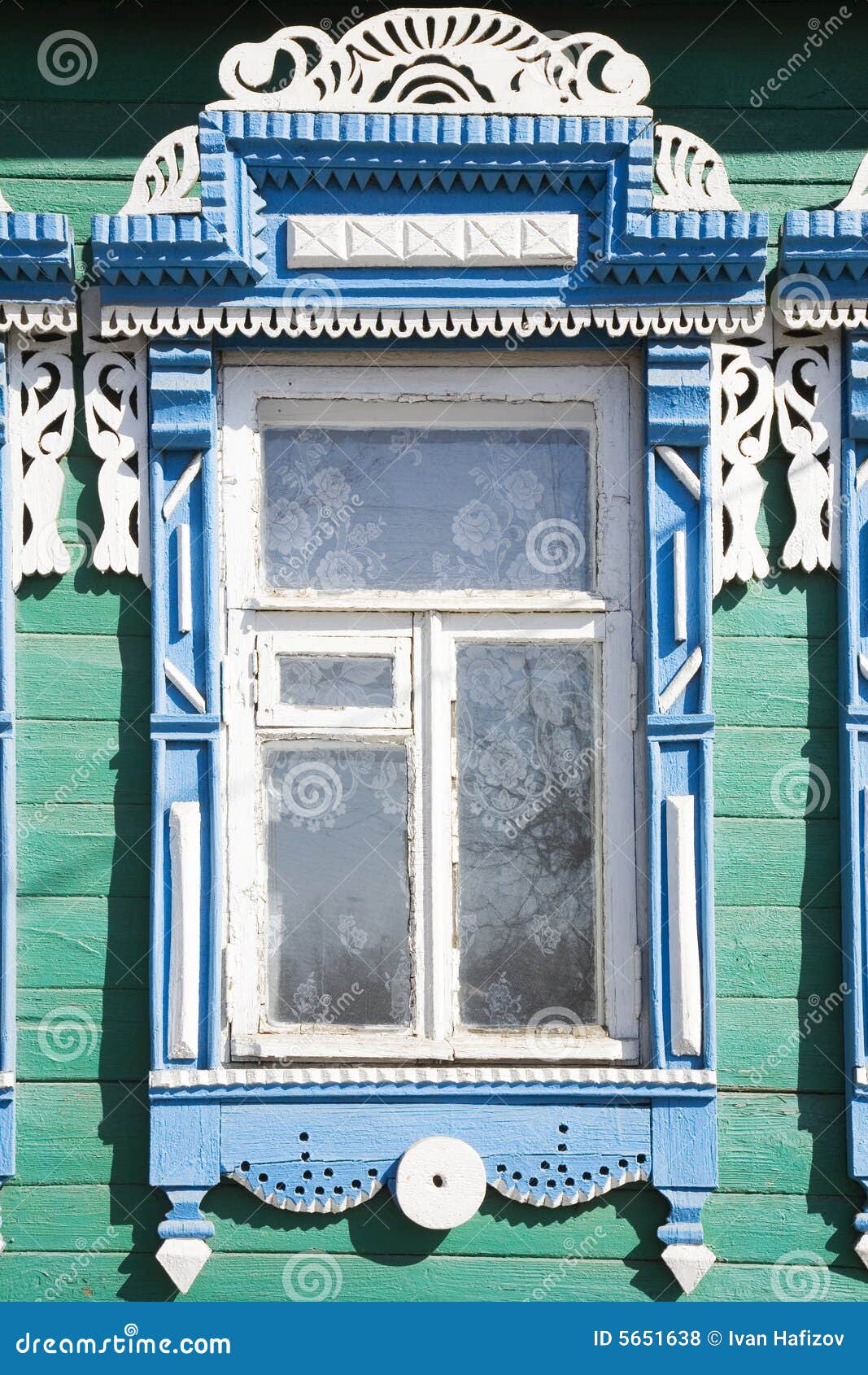 Wooden Decoration on Traditional Russian Window Stock Photo - Image of ...