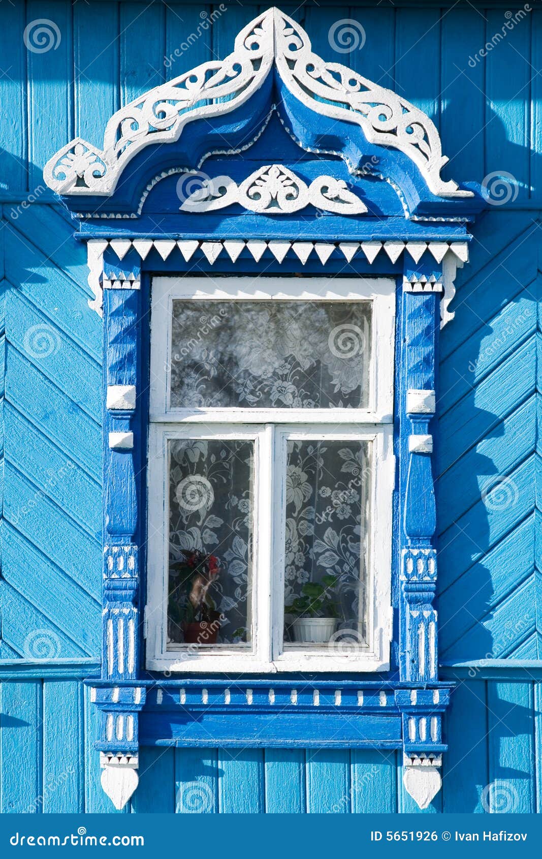 Wooden Decoration on Traditional Russian Window Stock Photo - Image of ...