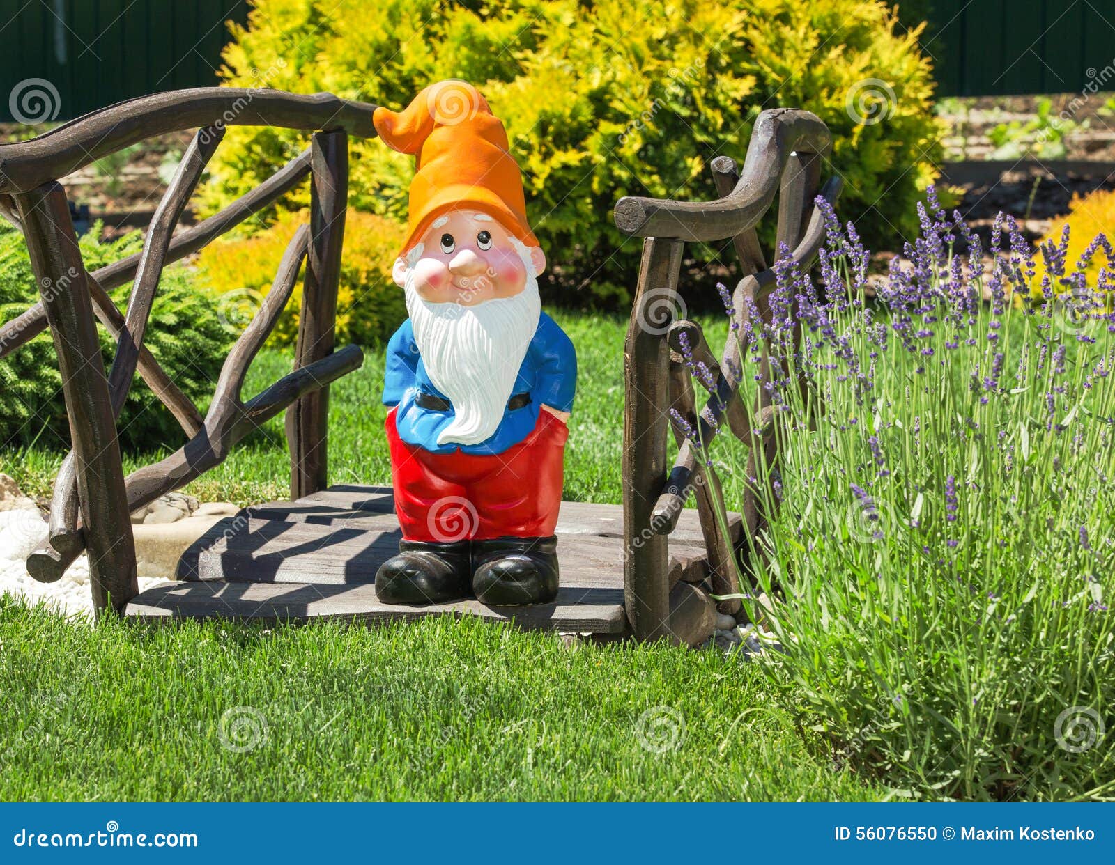 Wooden Decorative Bridge with Garden Dwarf Stock Photo - Image of ...