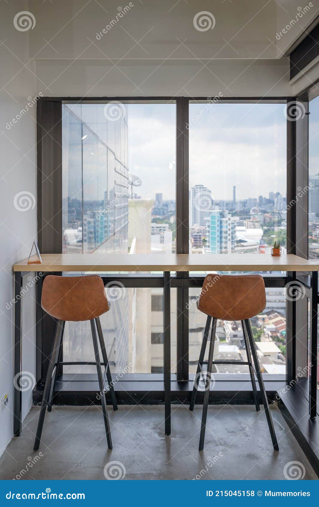 Wooden Desk with Chairs at Corner Modern Office Stock Photo - Image of ...