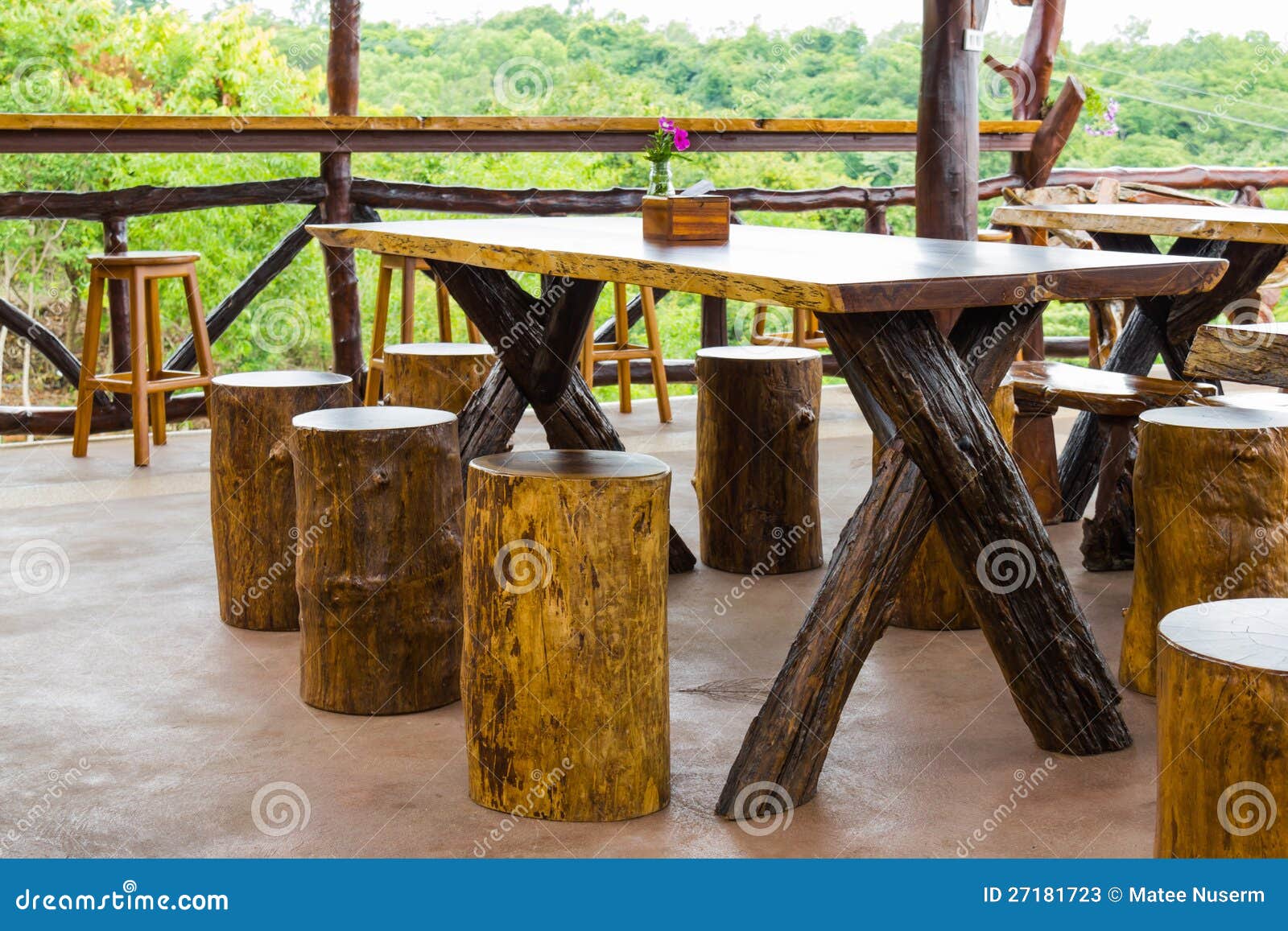 Wooden dining table stock image. Image of brown, decoration - 27181723