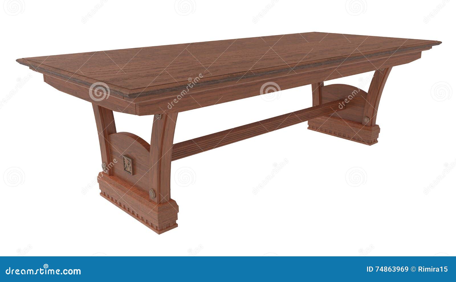 Wooden dining table stock illustration. Illustration of furniture ...