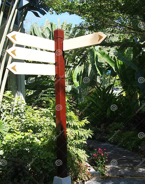 Wooden Direction Post with Arrow Pointers Stock Photo - Image of guide ...