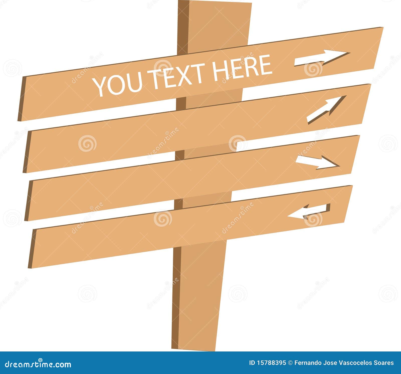 Wooden Direction Signpost. Vector Way Wood Directional Arrow Board ...