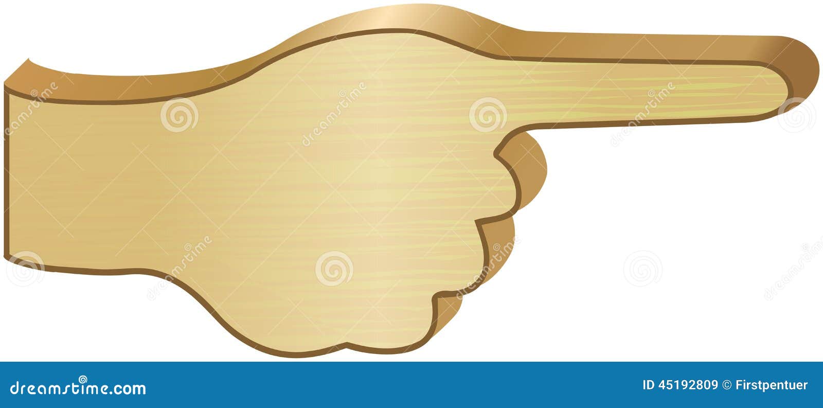 Wooden Direction Sign - Hand with Pointed Finger Stock Illustration ...