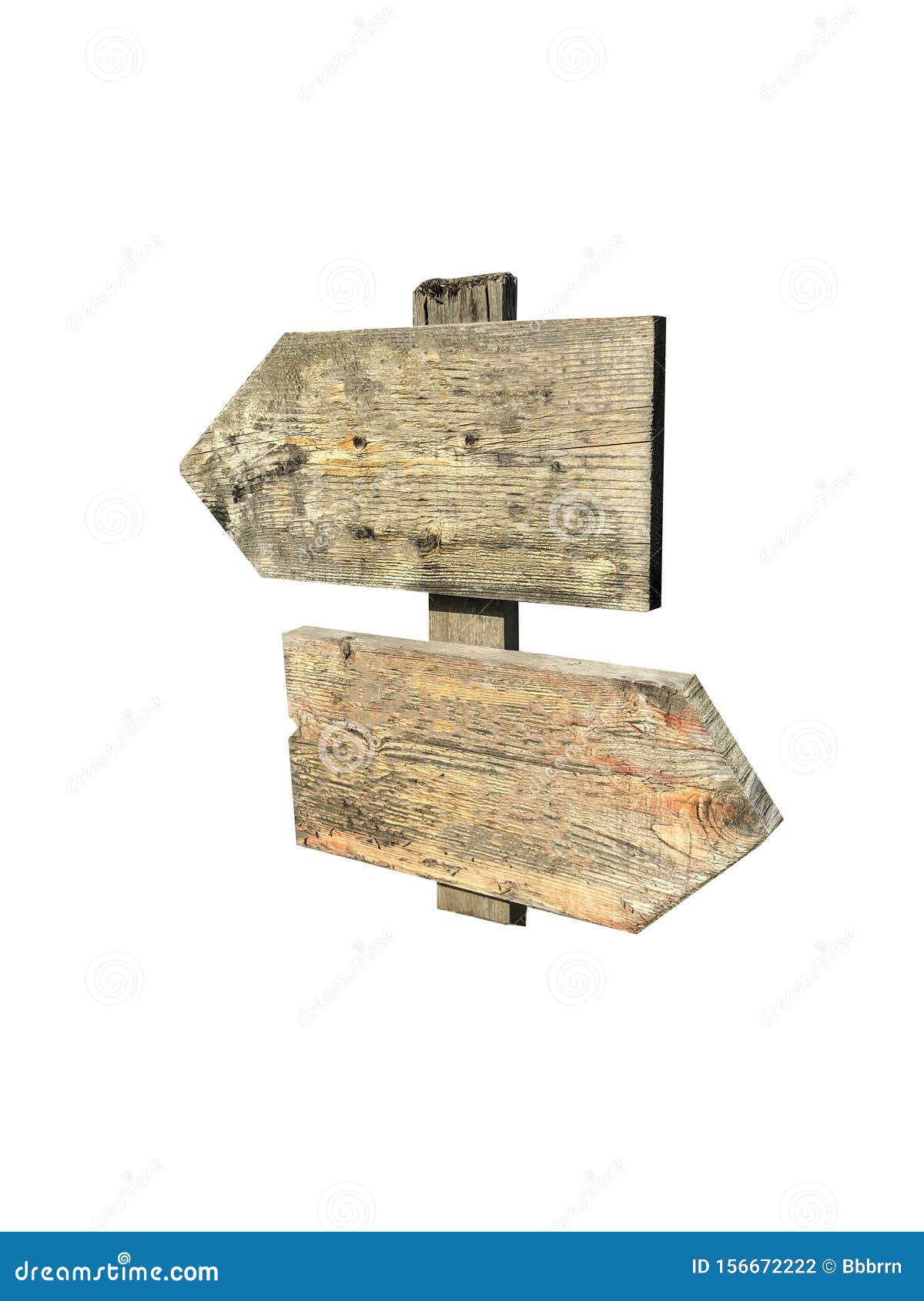 Wooden Direction Signs Isolated on White with Copy Space Stock Photo ...