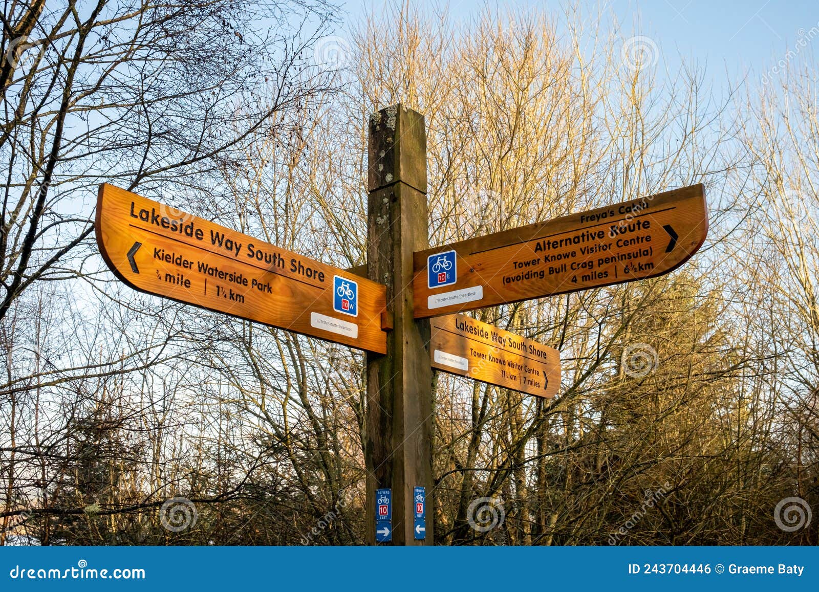 Wooden Direction Sign Posts for Hikers on the National Cycle Trail 10 ...