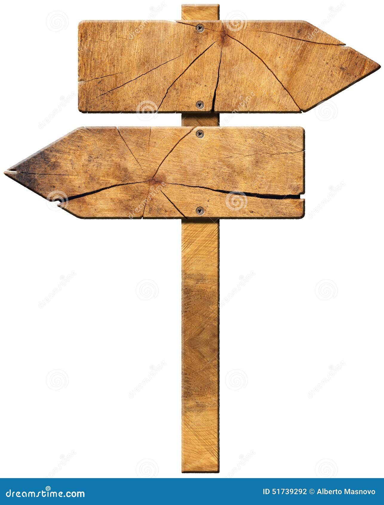 Wooden Directional Sign - Two Arrows Stock Illustration - Illustration ... Wooden Directional Sign - Two Arrows Stock Illustration - Illustration ...