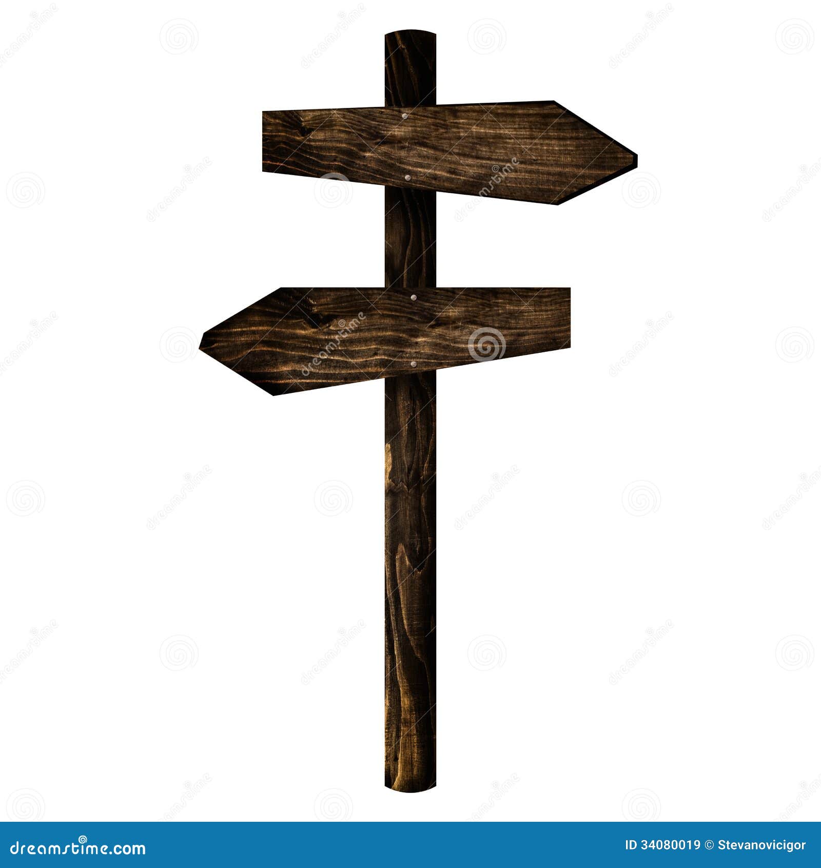 Wooden Directional Sign On A Tree Royalty-Free Stock Photography ...