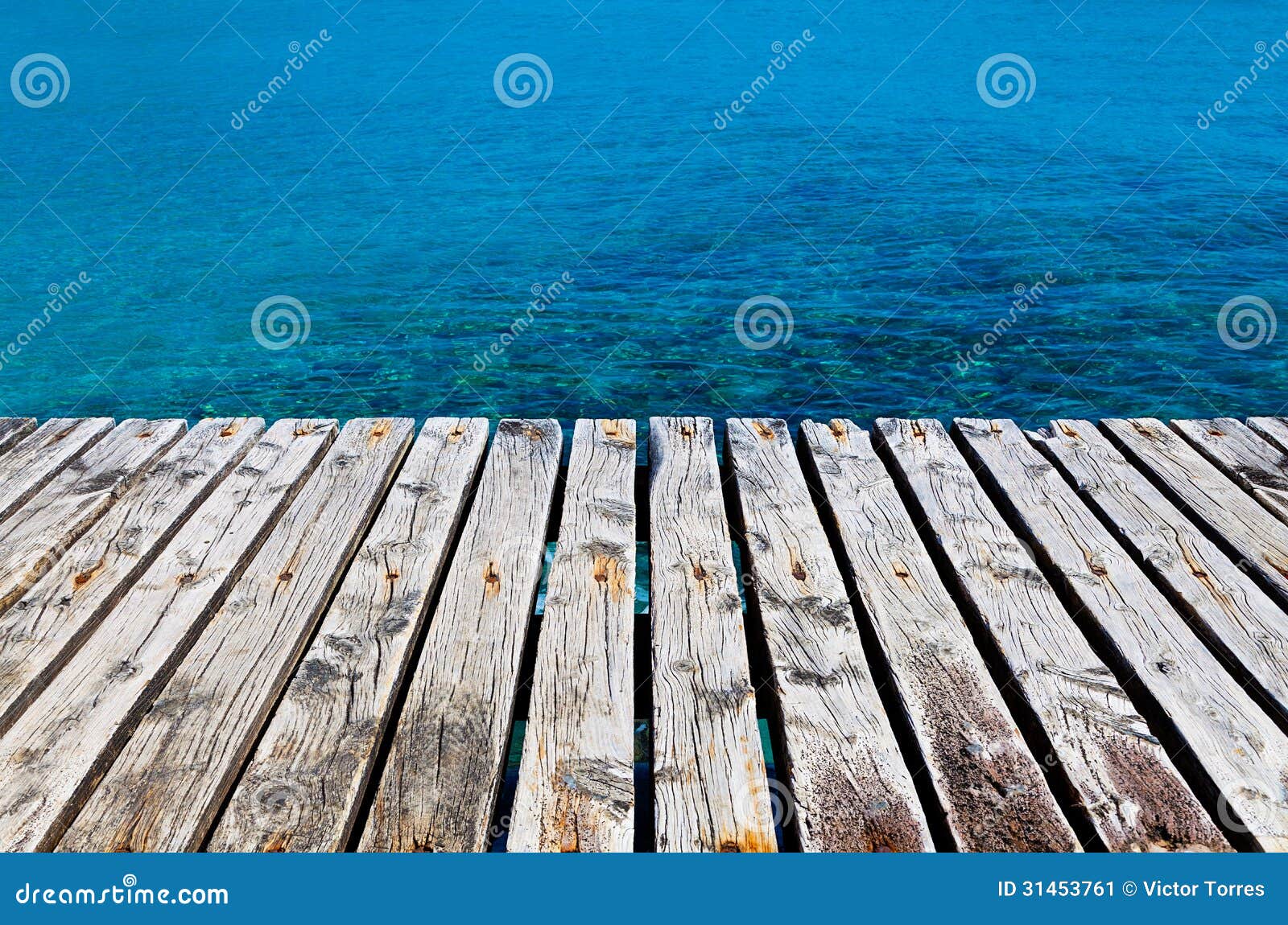 Wooden Dock Besides the Sea Stock Image - Image of jetty, tranquil ...