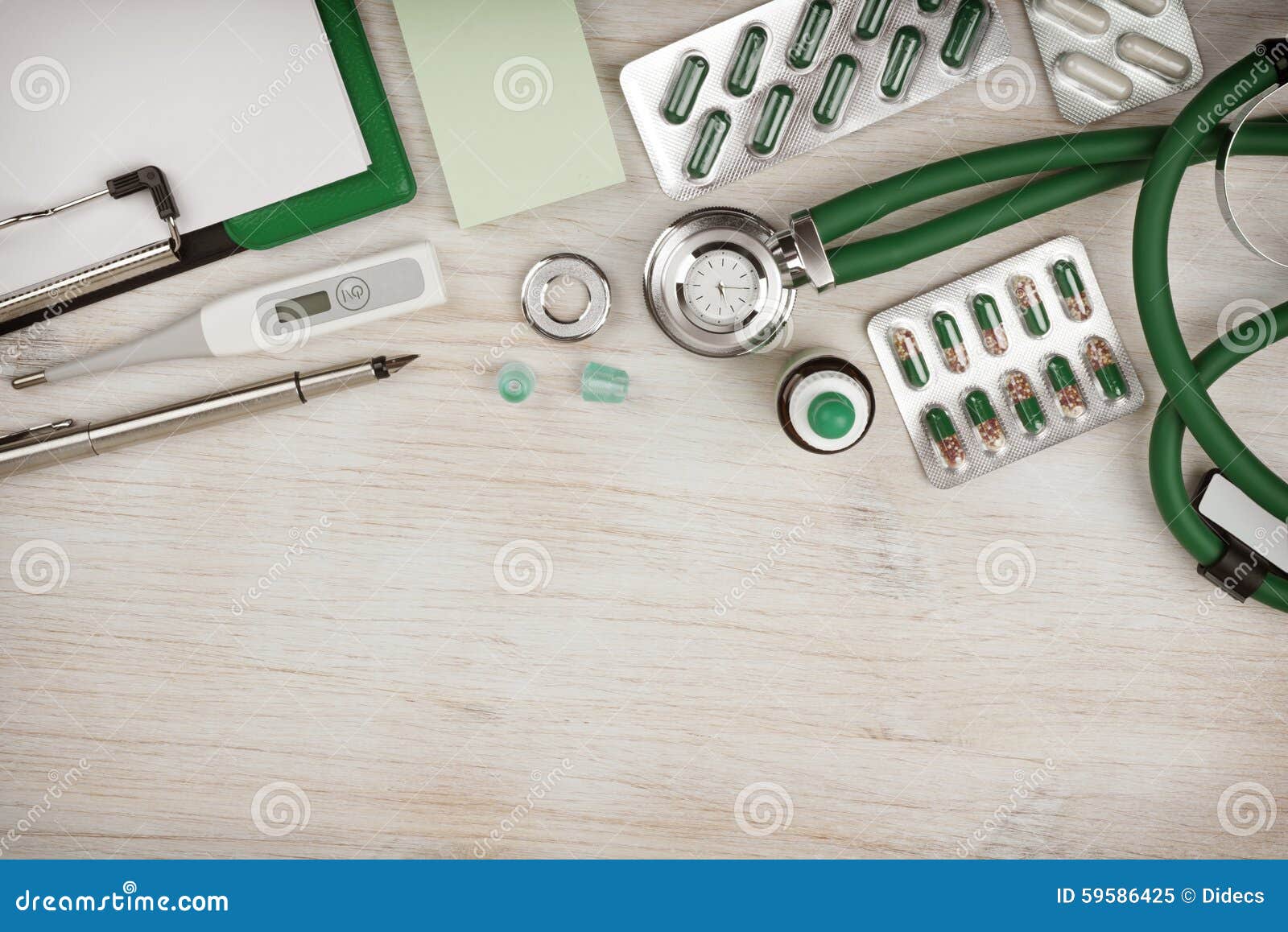 Doctor At Desk Office With Pills, Drugs And Medicine Bottles, Internet ...