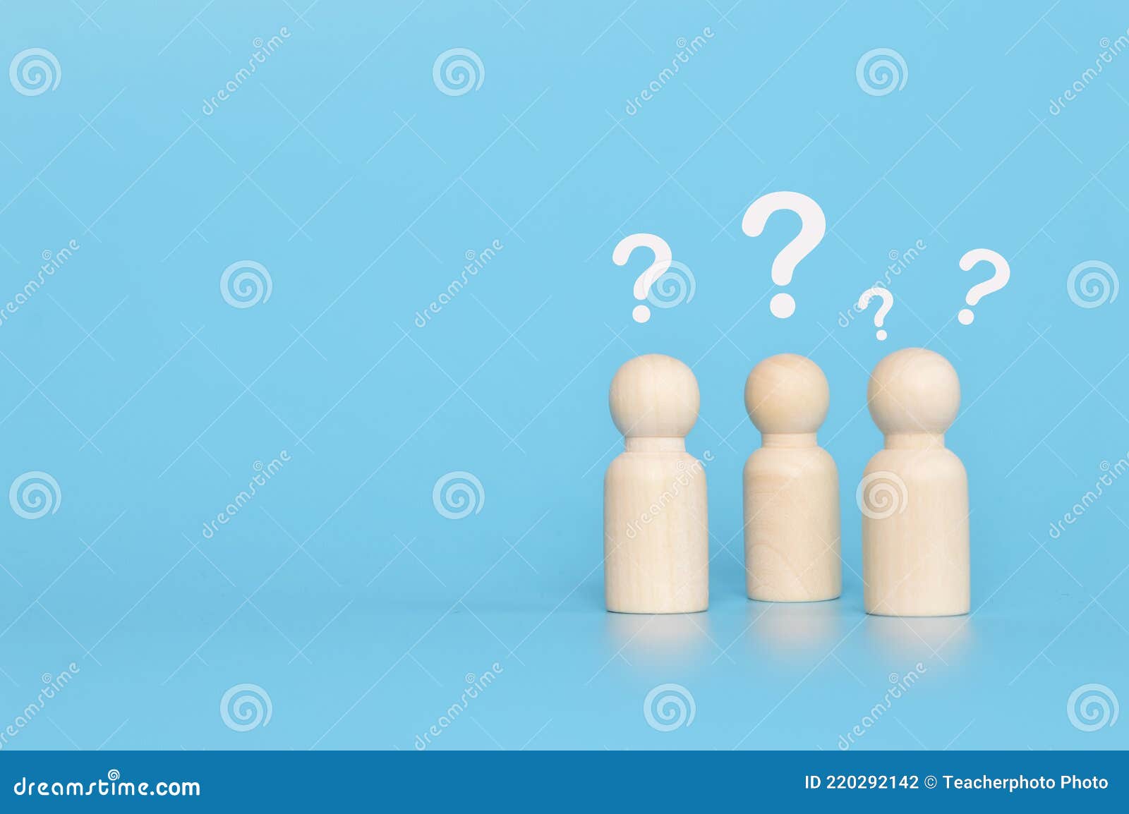 Wooden Doll Figures with Questions Marks Stock Photo - Image of doll ...