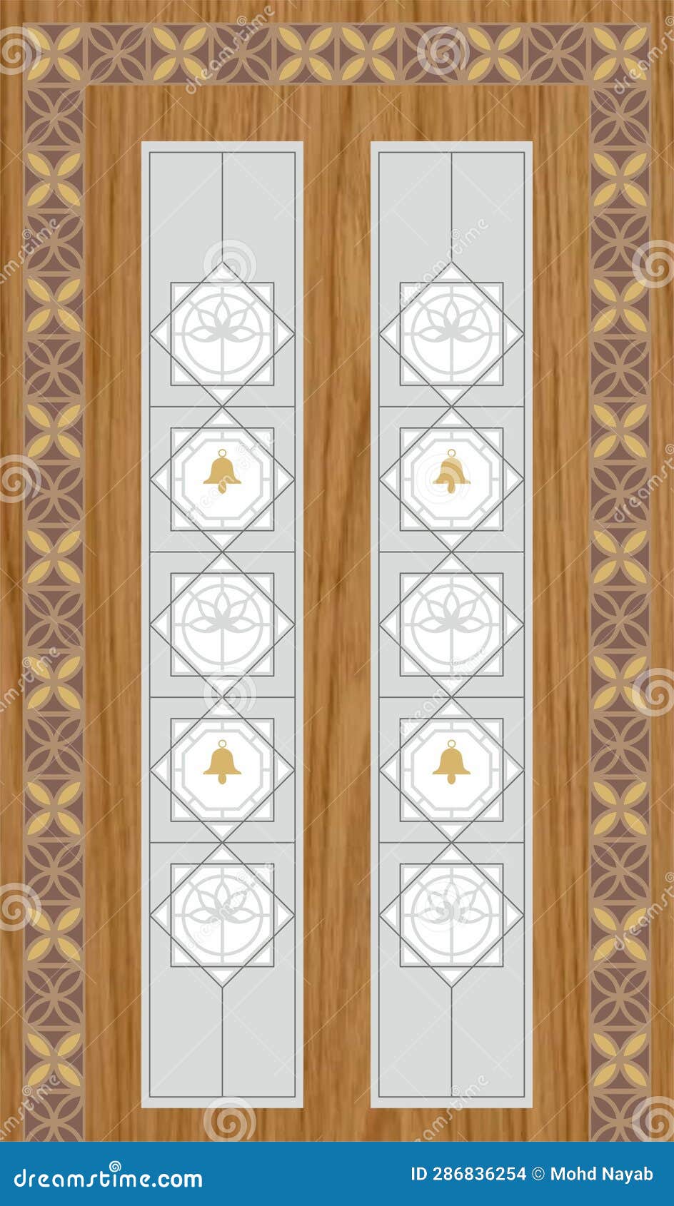 Wooden Door Design Mdf Cnc Router Vector Illustration | CartoonDealer ...