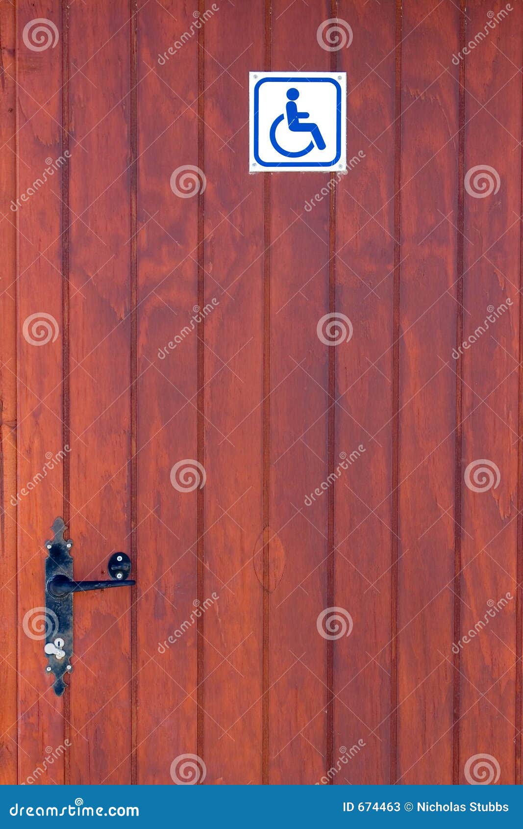 Wooden Door of Disabled Toilet Stock Illustration - Illustration of ...