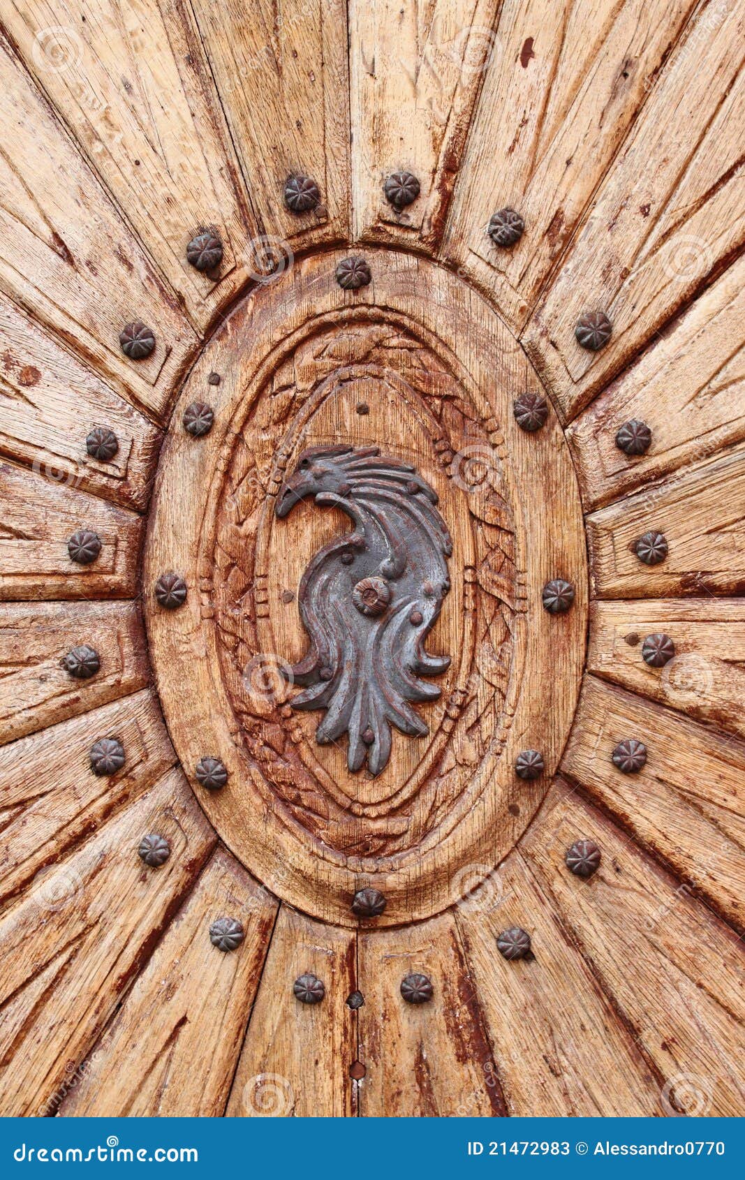 Wooden door with emblem stock image. Image of frame, brown - 21472983