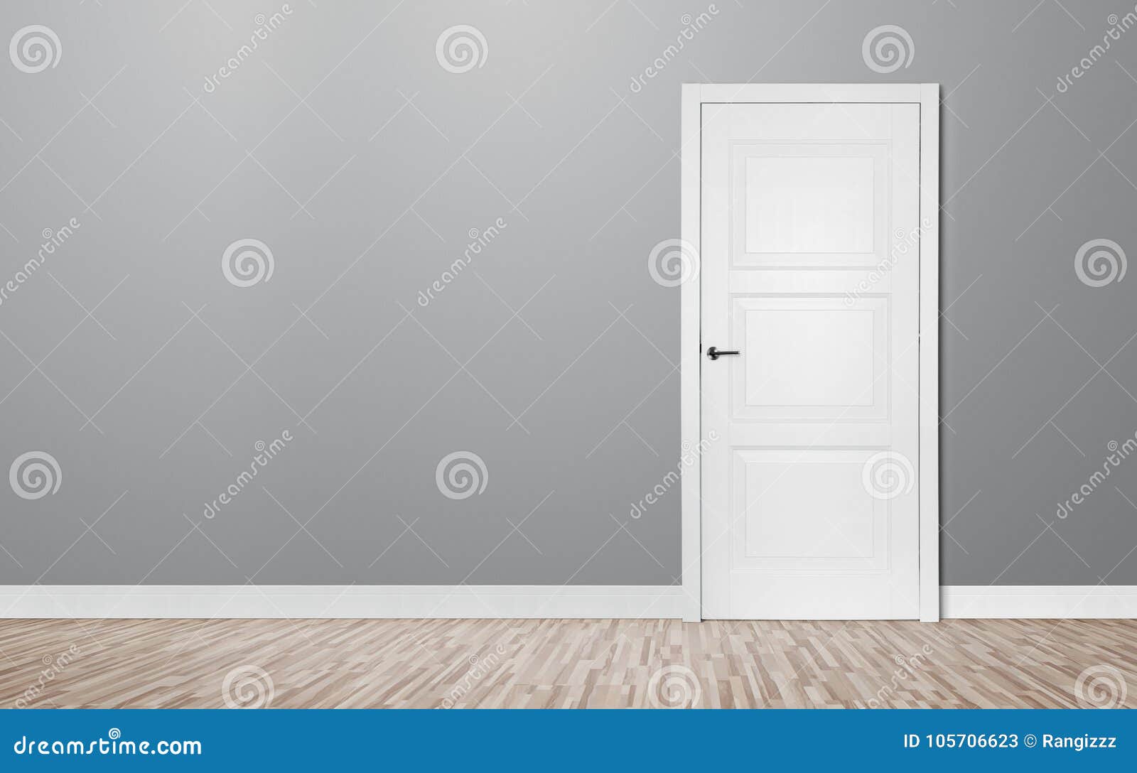 Wooden door in empty room stock image. Image of hotel - 105706623