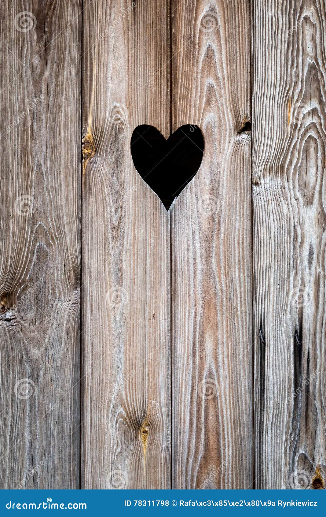 The Wooden Door with Heart. Background Stock Photo - Image of retro ...