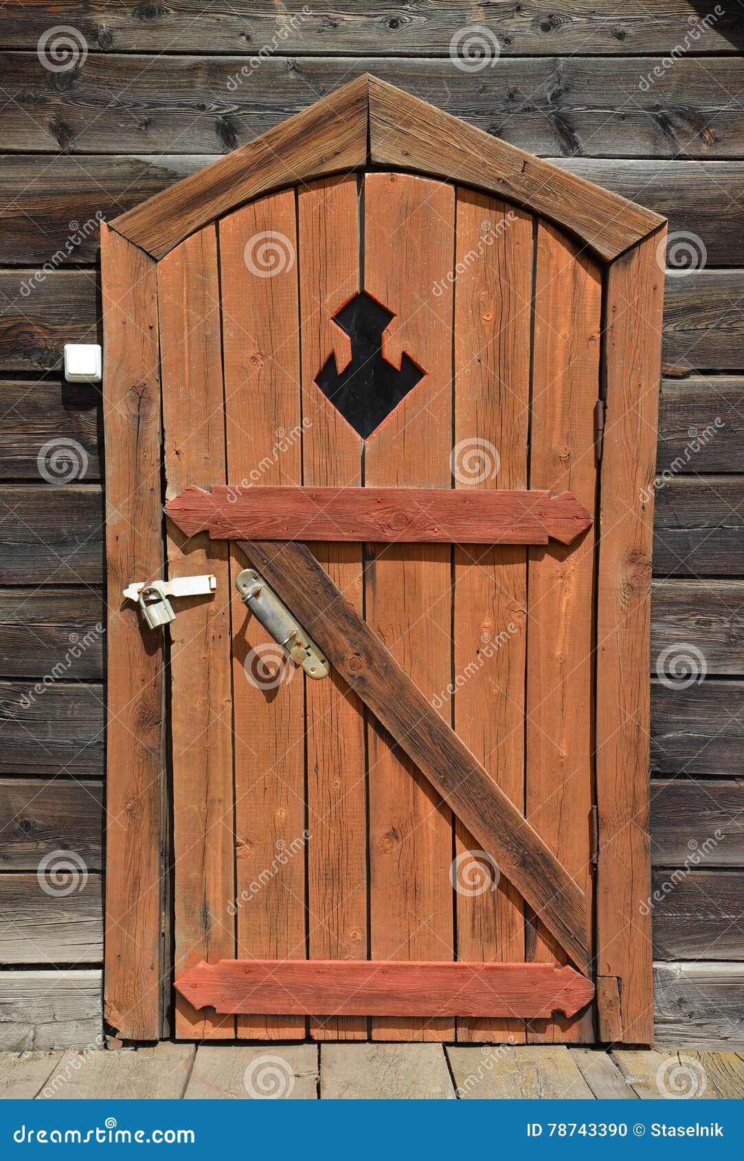Wooden Door in a Hut at the Castle Stock Photo - Image of lock, barn ...